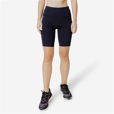 Womens Running Tight Shorts Kiprun Run 500 Comfort Black