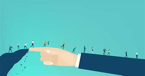 큰 상사의 손 사업가는 방법을 찾기 위해 작은 사람들에게 도움이됩니다 지원 문제 정렬 자문 제어 비즈니스 컨셉 일러스트레이션