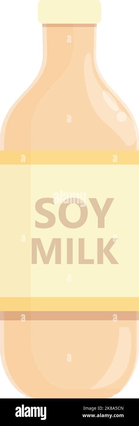 Soy Milk Bottle Icon Cartoon Vector Food Vegan Coconut Seed Stock