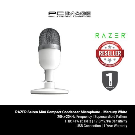 Razer Seiren Mini Ultra Compact Condenser Microphone Mercury White