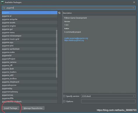 运行import Pygame时报错modulenotfounderror No Module Named Pygameimport Pygame