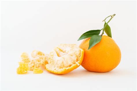 Premium Photo Fresh Tangerine On White Background