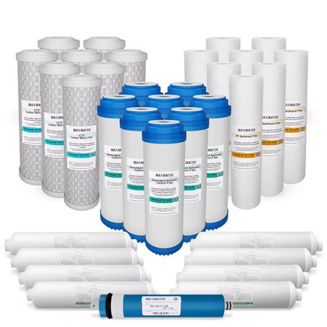 33 Pack 100 GPD Reverse Osmosis Replacement Filters Coconut Carbon