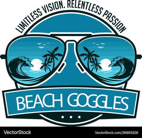 Beach Sunglasses Emblem Royalty Free Vector Image