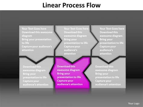 Ppt Pink Piece Incredible Connections Linear Process Flow PowerPoint Templates