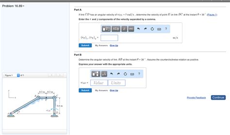 Solved If Link Cd Has An Angular Velocity Of Omegacd 7