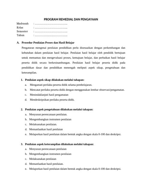 Teknis Program Remedial Dan Pengayaan Pdf