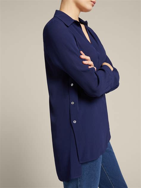 Blusa Con Colletto E Bottoni Laterali