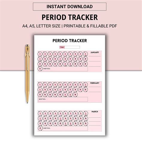 Period Tracker Menstrual Cycle Planner Fertility And Ovulation Etsy