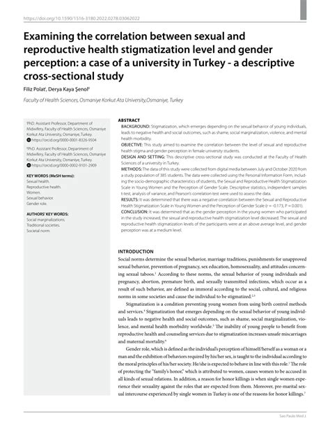Pdf Examining The Correlation Between Sexual And Reproductive Health