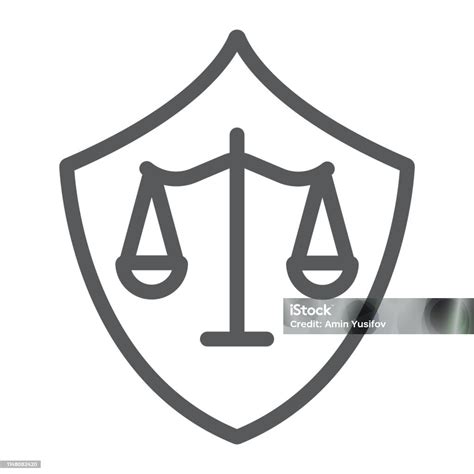 방어 라인 아이콘 법과 정의 방패 기호 벡터 그래픽 흰색 바탕에 선형 패턴 10에 대한 스톡 벡터 아트 및 기타 이미지 10 개념 검은색 Istock