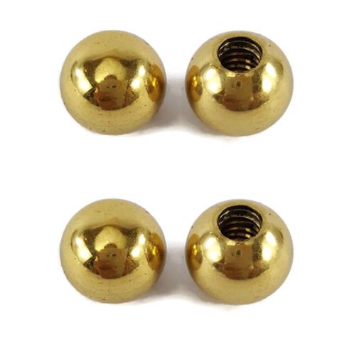 Watson B7 Threaded 4 Small Polished Bed Ball Knobs 15 Mm 100 Brass
