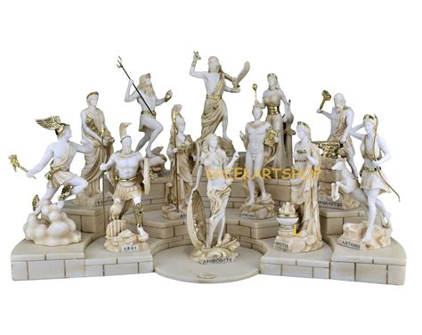 12 Twelve Greek Olympian Gods Set Pantheon Sculpture Statue Figure 67
