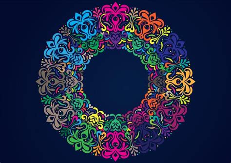 Premium Vector A Colorful Floral Mandala Design Ornamental Frame