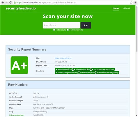 how to fix the response headers on azure web apps to get an a on