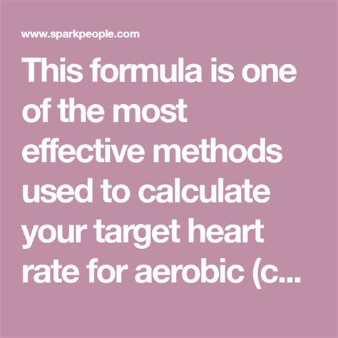 Target Heart Rate Calculation Karvonen Heart Rate Formula Target Heart Rate Heart Rate