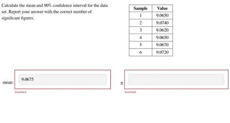 Solved Calculate The Mean And Confidence Interval For Chegg