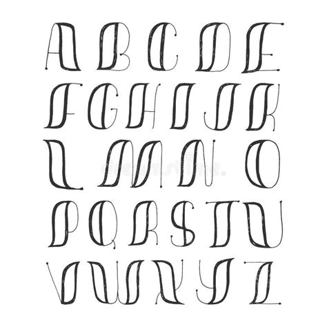 Hand Drawn English Font Abc Letters From A To Z In Imperfect Style