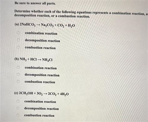 Solved Write The Unbalanced Chemical Equation To Represe
