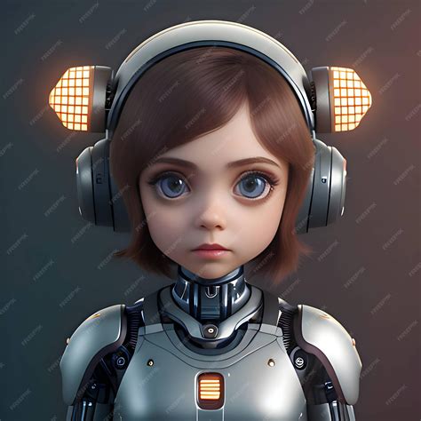 Premium Ai Image Beautiful Girl With Bionic Robot