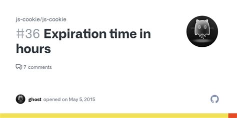 Expiration Time In Hours · Issue 36 · Js Cookiejs Cookie · Github