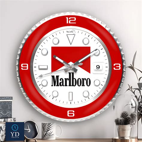 Malboro Red Wall Clock With Date Magnifier Elegant Interior Design
