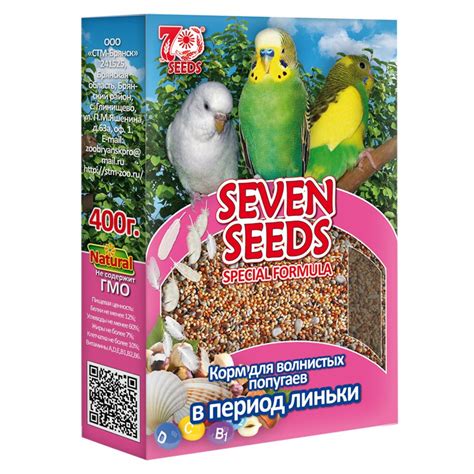 SPECIAL Корм для волнистых попугаев «SEVEN SEEDS» в период линьки 400г ...