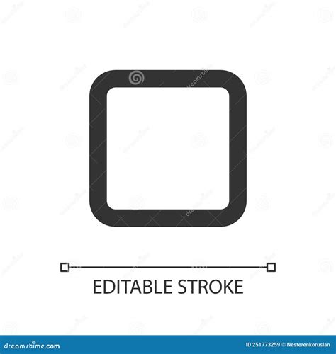 Stop Button Pixel Perfect Linear Ui Icon Stock Vector Illustration Of Phone Panel