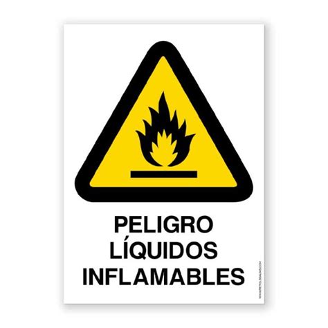 Señal Peligro Líquidos Inflamables Rótulos Daunis