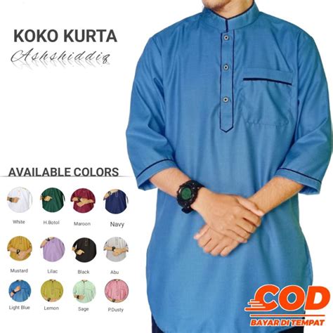 Jual Koko Kurta Ashshiddiq Baju Koko Kurta Pria Dewasa Lengan 34
