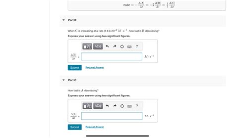 Solved Rate Δ[a]Δt 2Δ[b]Δt 12Δ[c]Δtpart Bwhen C ﻿is