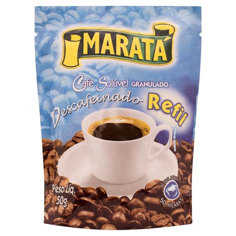 CafÉ SolÚvel Granulado Descafeinado MaratÁ SachÊ 50g Refil EconÔmico