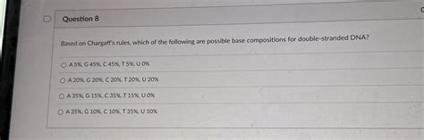 solved question 8based on chargaff s rules which of the