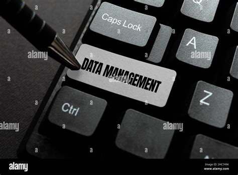 Sign Displaying Data Management Word For The Practice Of Organizing