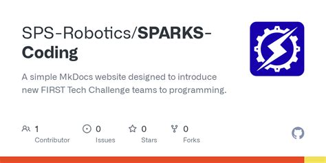Github Sps Roboticssparks Coding A Simple Mkdocs Website Designed
