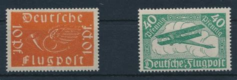 Empire allemand 1919 Timbres de poste aérienne Posthorn Biplane