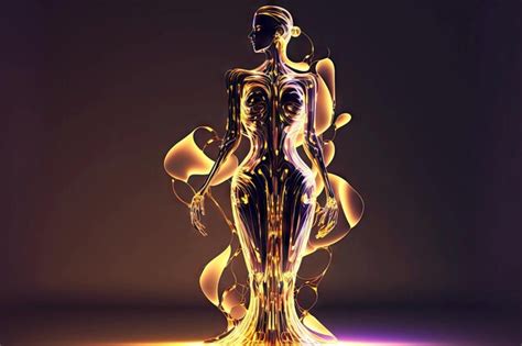 Premium Photo Shapeless Illuminated Cybere Figure As 3d Render Abstract Geometric Background