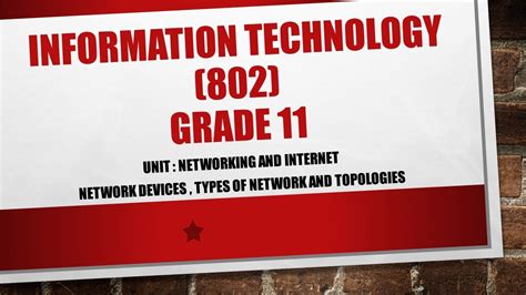 It 802 Grade 11 Unit 2 Networking And Internet Network Devices Types Of Network