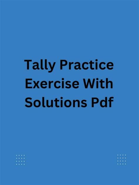 Tally Practice Exercise With Solutions Pdf Accounting Assignment Help