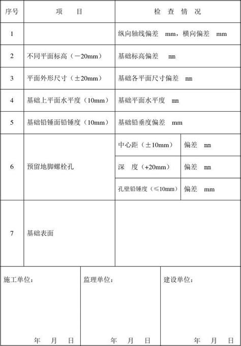 设备基础检查记录表 word文档在线阅读与下载 无忧文档