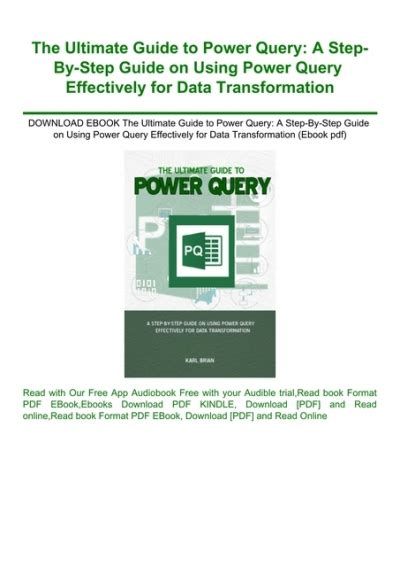 Download Ebook The Ultimate Guide To Power Query A Step By Step Guide On Using Power Query
