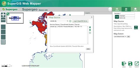 Supergis Web Mapper Manage Templates Desgin The Template Map