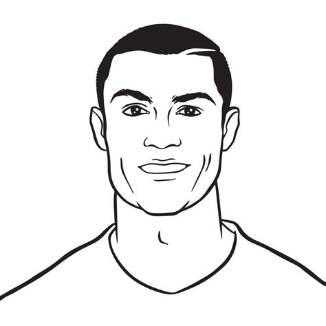 Black And White Vector Portrait Illustration Of Portuguese Footballer