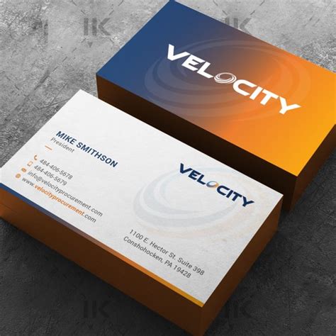 Designs Velocity Procurement Logo Rebranding Business Card Design