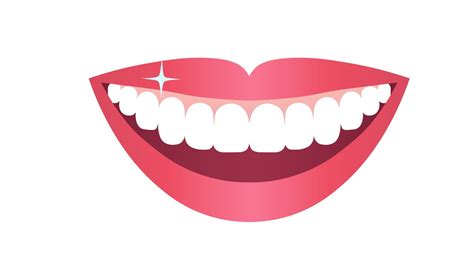 White Teeth And Pink Lips A Smiling Mouth Of A Young Woman Dental