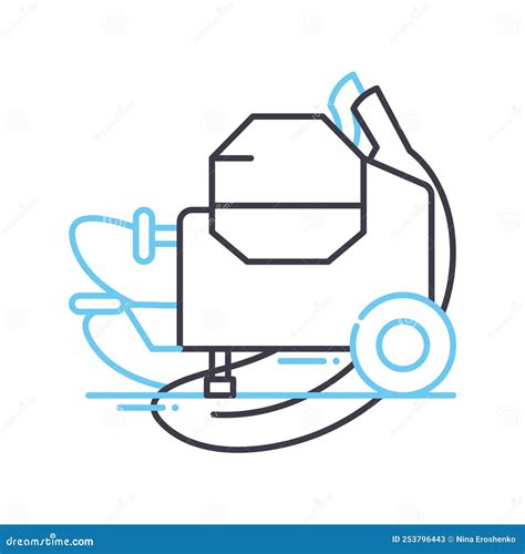 Concrete Mixer Line Icon Outline Symbol Vector Illustration Concept