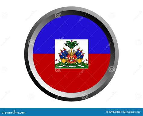 D Round Flag Of Haiti Stock Vector Illustration Of Czechia