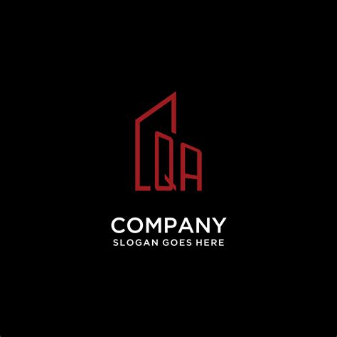 QA Initial Monogram With Building Logo Design 15440328 Vector Art At Vecteezy