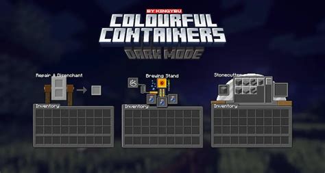 Colourful Containers Dark Mode Gui Texture Pack Para Minecraft 1 21 4 1 20 6 1 19 4 1 18 2 1