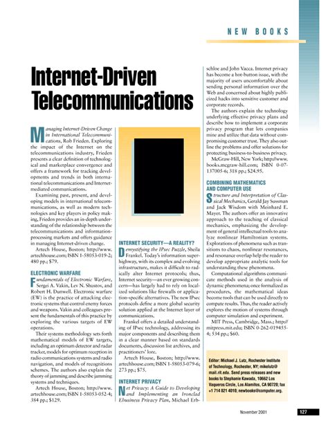 Internet Driven Telecommunications New Books Ieee Journals And Magazine Ieee Xplore